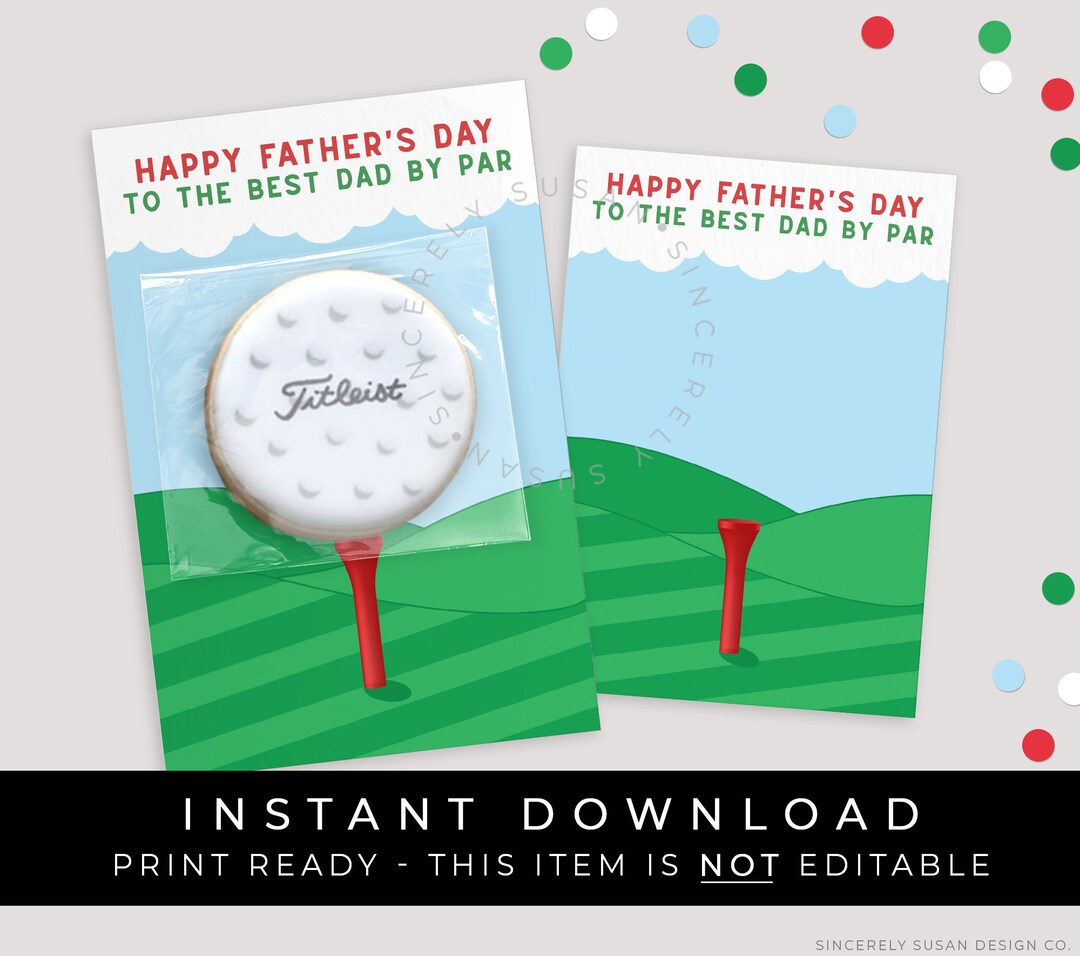 Instant Download Best Dad by Par Happy Father's Day Golf Ball Tee ...