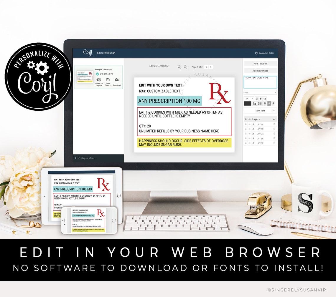 CUSTOMIZABLE Cookie Prescription Label RX Nurse Appreciation - Etsy