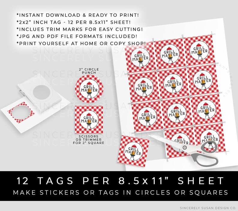 Instant Download Grill Master Tag Summer BBQ Grilling Theme | Etsy