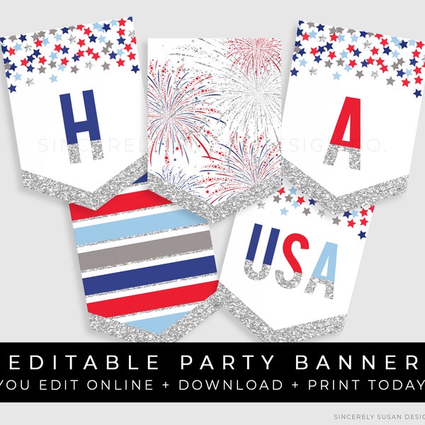 4th of July Bunting - Etsy