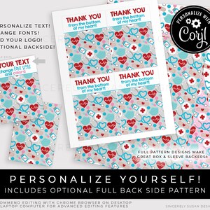 CUSTOMIZABLE Medical Appreciation Mini Cookie Cards, Printable Doctor ...