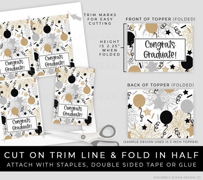 Instant Download Graduation Mini Cookie Bag Topper Printable | Etsy