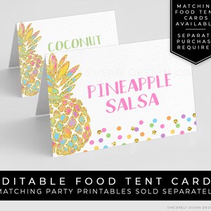 Pineapple Water Bottle Labels Birthday Party Printable Rainbow Confetti ...