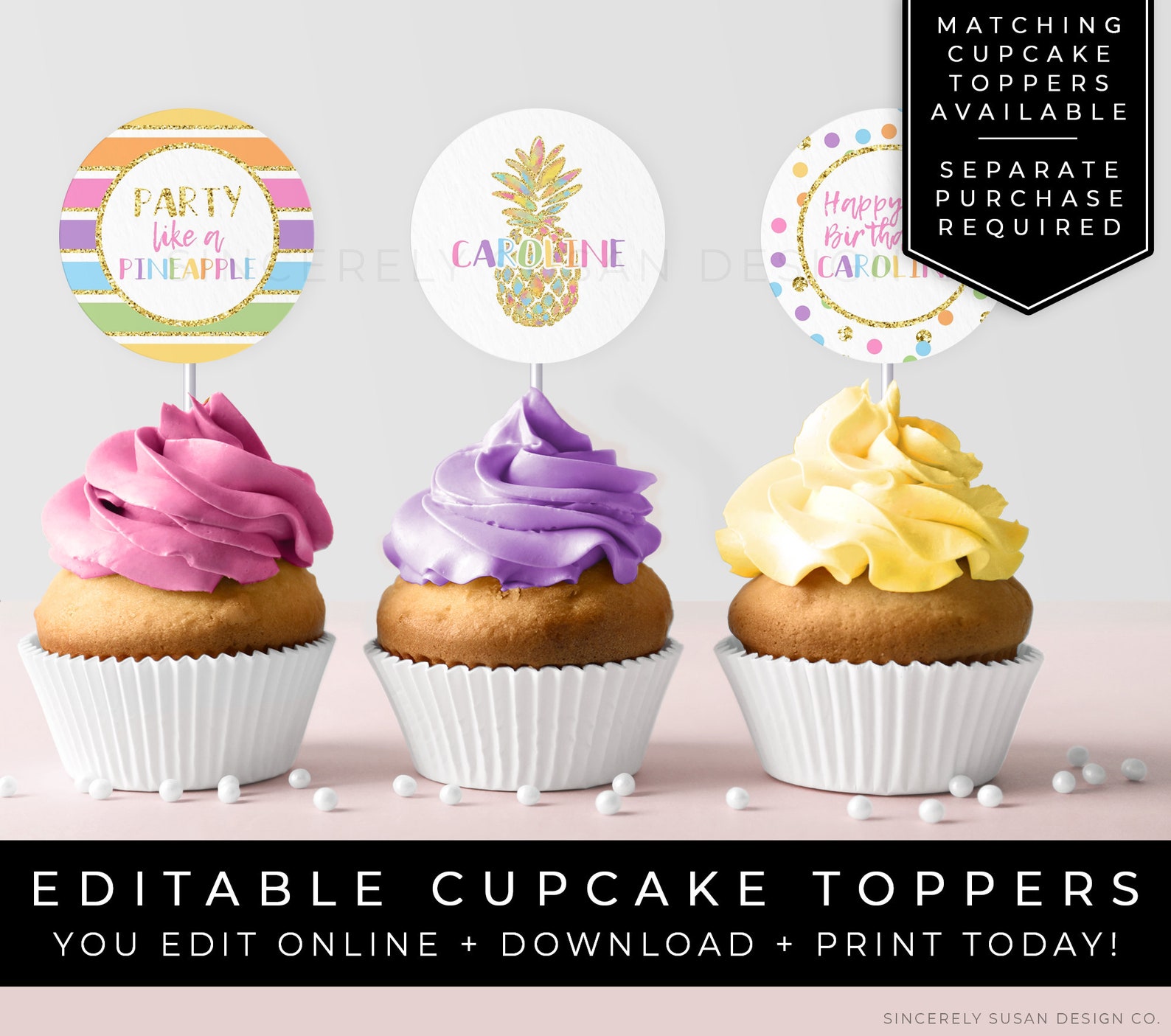 Pineapple Food Tent Cards Printable Luau Birthday Party Buffet Food ...