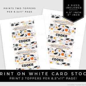 Instant Download Large Halloween Paint Your Own Cookie Bag Topper ...