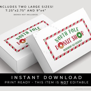 Instant Download North Pole Donut Shop Printable Rectangle Label ...