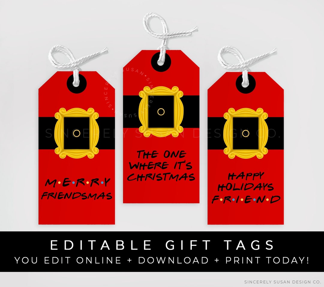 Friends TV Show Christmas Gift Tags Friendsmas Holiday Party Gift ...