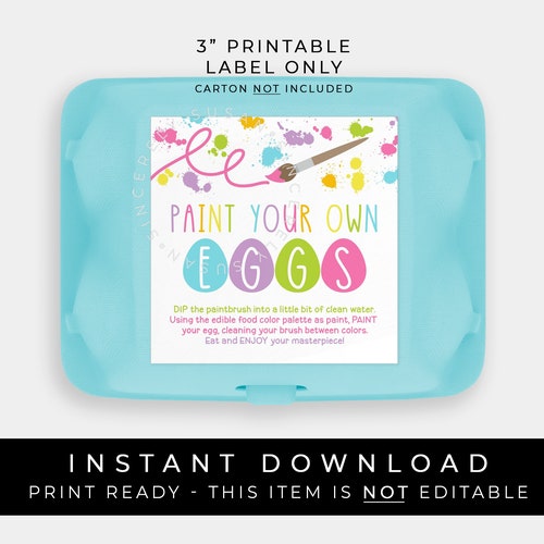 Instant Download PYO Easter Mini Cookies 6 Pack Egg Carton - Etsy