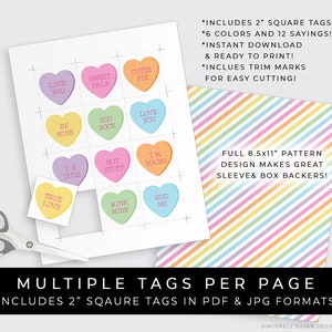 Instant Download Valentine's Day Cookie Tag, Printable Rainbow Candy ...
