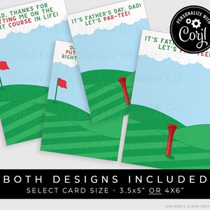 CUSTOMIZABLE Golf Cookie Cards, Personalized Printable Father's Day ...