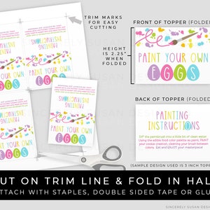 Instant Download Easter Paint Your Own Eggs Mini Cookie Bag Topper ...