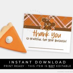 Instant Download Thank You for Your Order Customer Name Card Tag ...