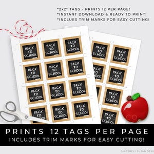 Instant Download Chalk Board Back to School Tag, BTS Printable Cookie ...