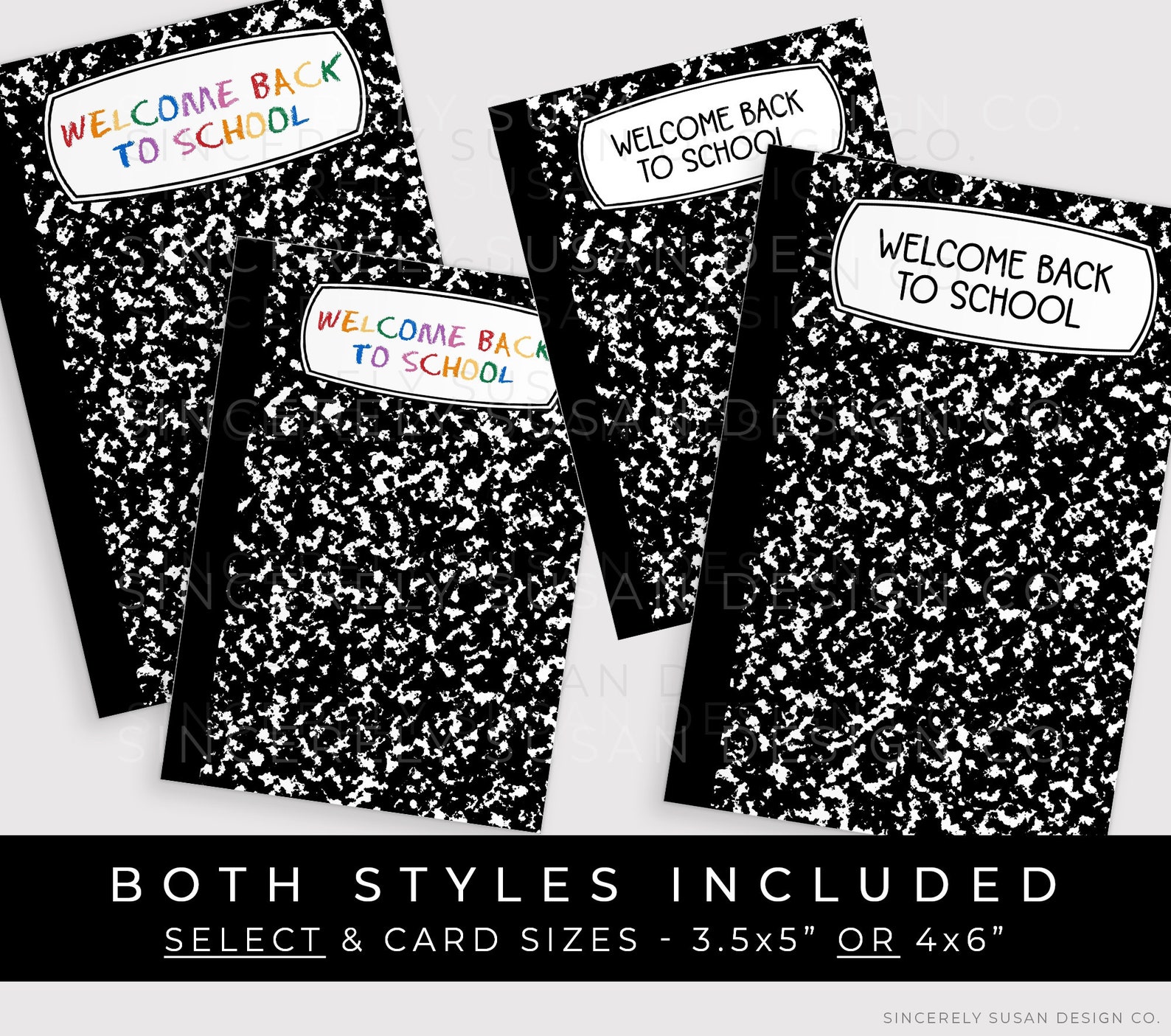 CUSTOMIZABLE Composition Notebook Back to School Cookie Cards | Etsy