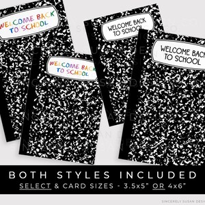 CUSTOMIZABLE Composition Notebook Back to School Cookie Cards ...