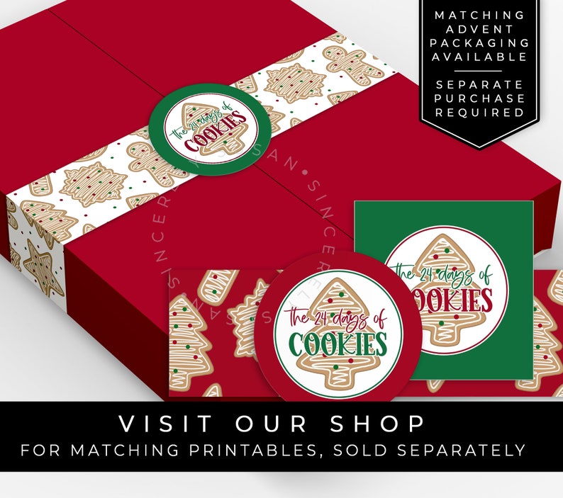 Instant Download Advent Cookie Calendar Tags Numbers | Etsy
