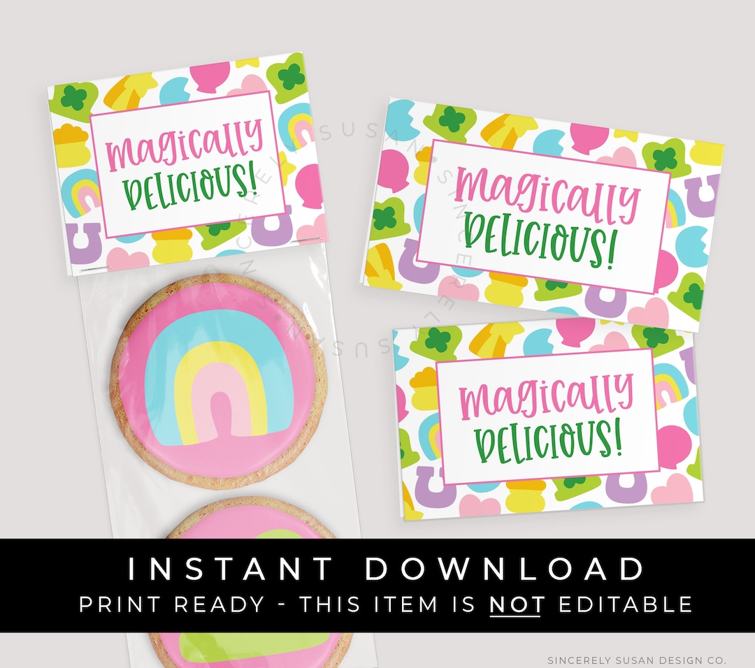 Instant Download Magically Delicious Bag Topper, Printable St. Patrick ...