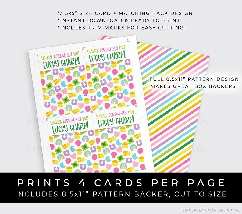 Instant Download You Are Cereal-sly My Lucky Charm Mini Cookie Card ...