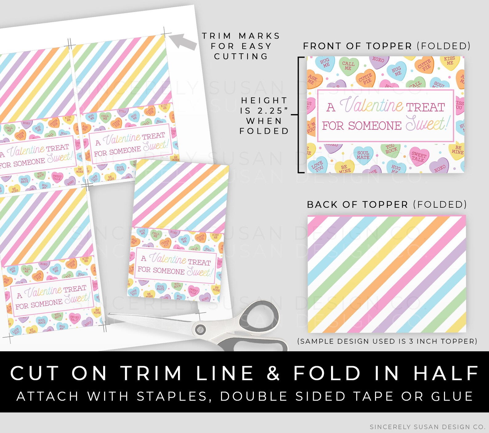 Instant Download Valentine's Day Bag Topper Printable | Etsy