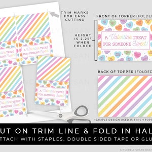 Instant Download Valentine's Day Bag Topper, Printable Candy Heart ...