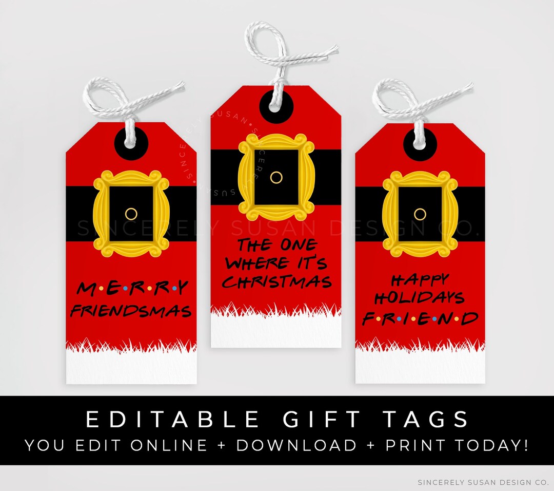 Friendsmas Christmas Gift Tags Friends TV Show Theme Holiday Gift Party ...