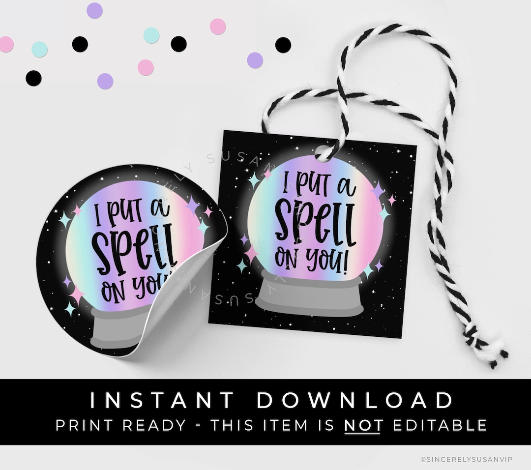 Instant Download I Put A Spell on You Halloween Crystal Ball Cookie Tag ...