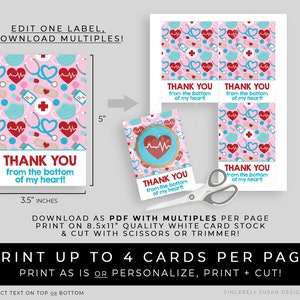 CUSTOMIZABLE Medical Appreciation Mini Cookie Cards, Printable Doctor ...