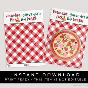 Instant Download Valentine Pizza Mini Cookie Card Pizza My - Etsy