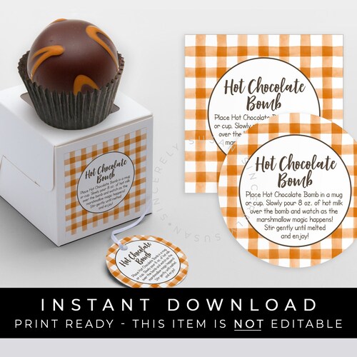 INSTANT DOWNLOAD Christmas Hot Chocolate Bomb Gift Tag - Etsy