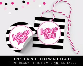 Printable Birthday Gift Tag Pink Gift Tag Girl Gift Tag - Etsy