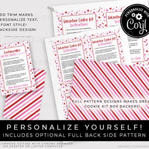 CUSTOMIZABLE Valentine DIY Cookie Kit Instructions Printable Card ...
