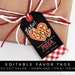 Valentine Pizza Party Favor Tag, Heart Pizza Thank You Tag Grazie ...