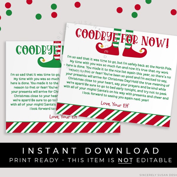 Elf Goodbye Letter - Etsy