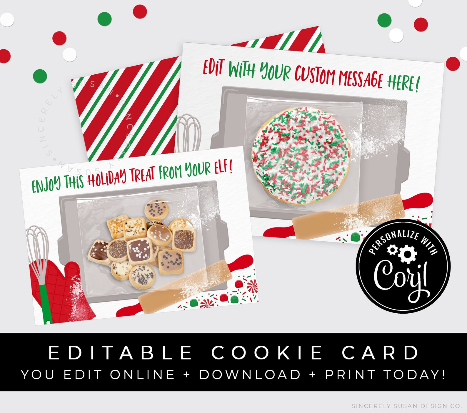 CUSTOMIZABLE Elf Cookie Card Printable Elf Return Gift Mini | Etsy
