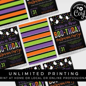 Halloween Birthday Party Invitation Printable Boothday Kids Halloween ...