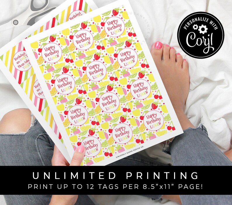 Tutti Frutti Birthday Favor Tag Round Sticker Fruit Party - Etsy