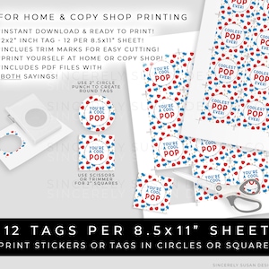 Instant Download Coolest Pop Popsicle Gift Tag, Father's Day Patriotic ...