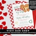 Valentine Pizza Party Favor Tag, Heart Pizza Thank You Tag Grazie ...