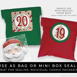 Instant Download Advent Cookie Calendar Tags Numbers, Christmas ...