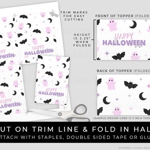 Instant Download Happy Halloween Bag Topper, Purple Pink Spooky Sweet ...