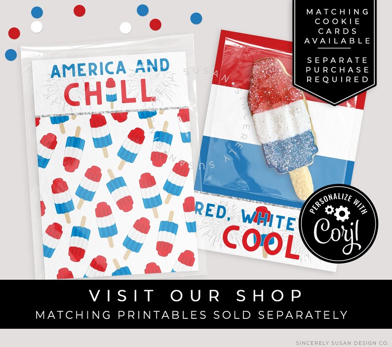 CUSTOMIZABLE 4th of July Patriotic Popsicle Tag Printable | Etsy