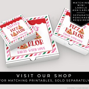 CUSTOMIZABLE Valentine Pizza DIY Cookie Kit Instructions Printable Card ...
