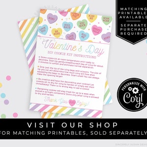 CUSTOMIZABLE Happy Valentine's Day Candy Hearts Cookie Tag, Rainbow ...
