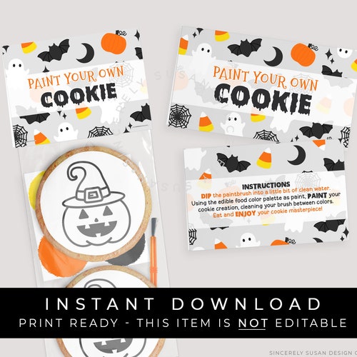 Instant Download Paint Your Own Christmas Cookie Bag Topper - Etsy