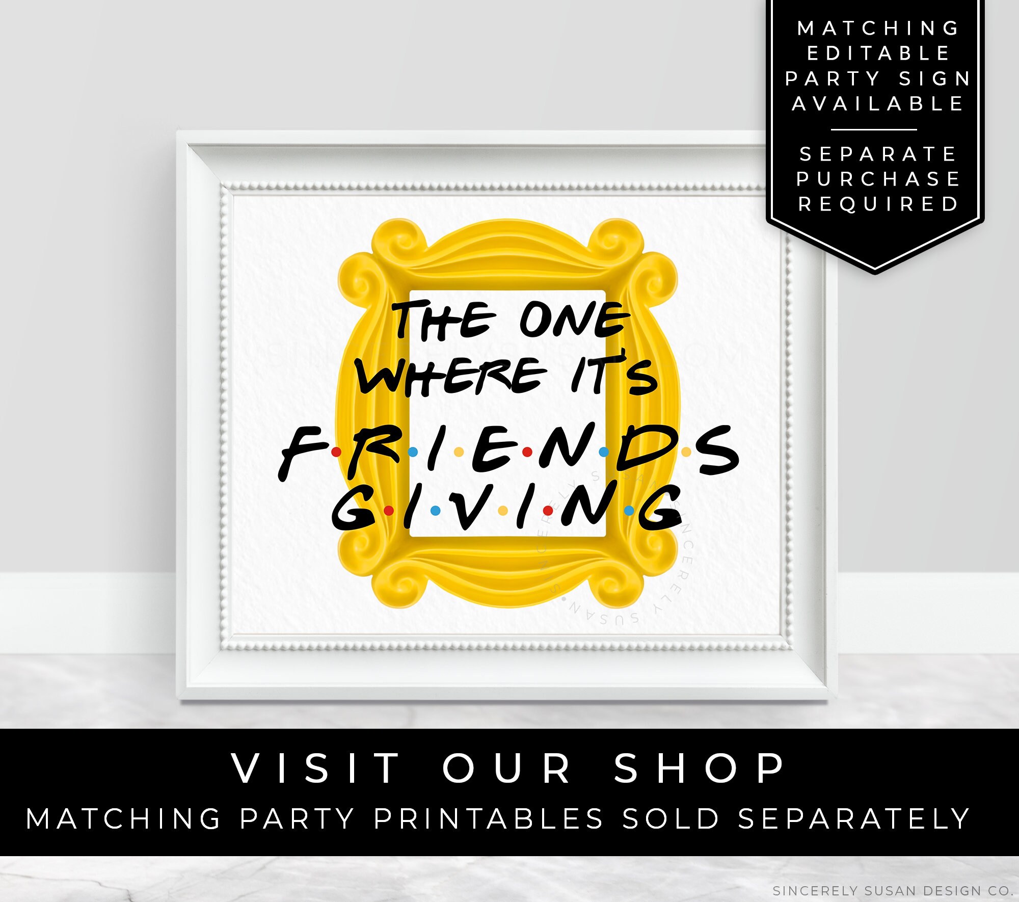 Friends Thanksgiving Party Food Label Buffet Card Tent Printable ...