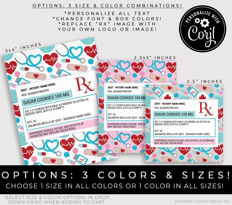 CUSTOMIZABLE Cookie Prescription Label RX Chill Pills Cookie - Etsy