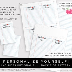 CUSTOMIZABLE Welcome Back to School Cookie Cards, Personalized ...