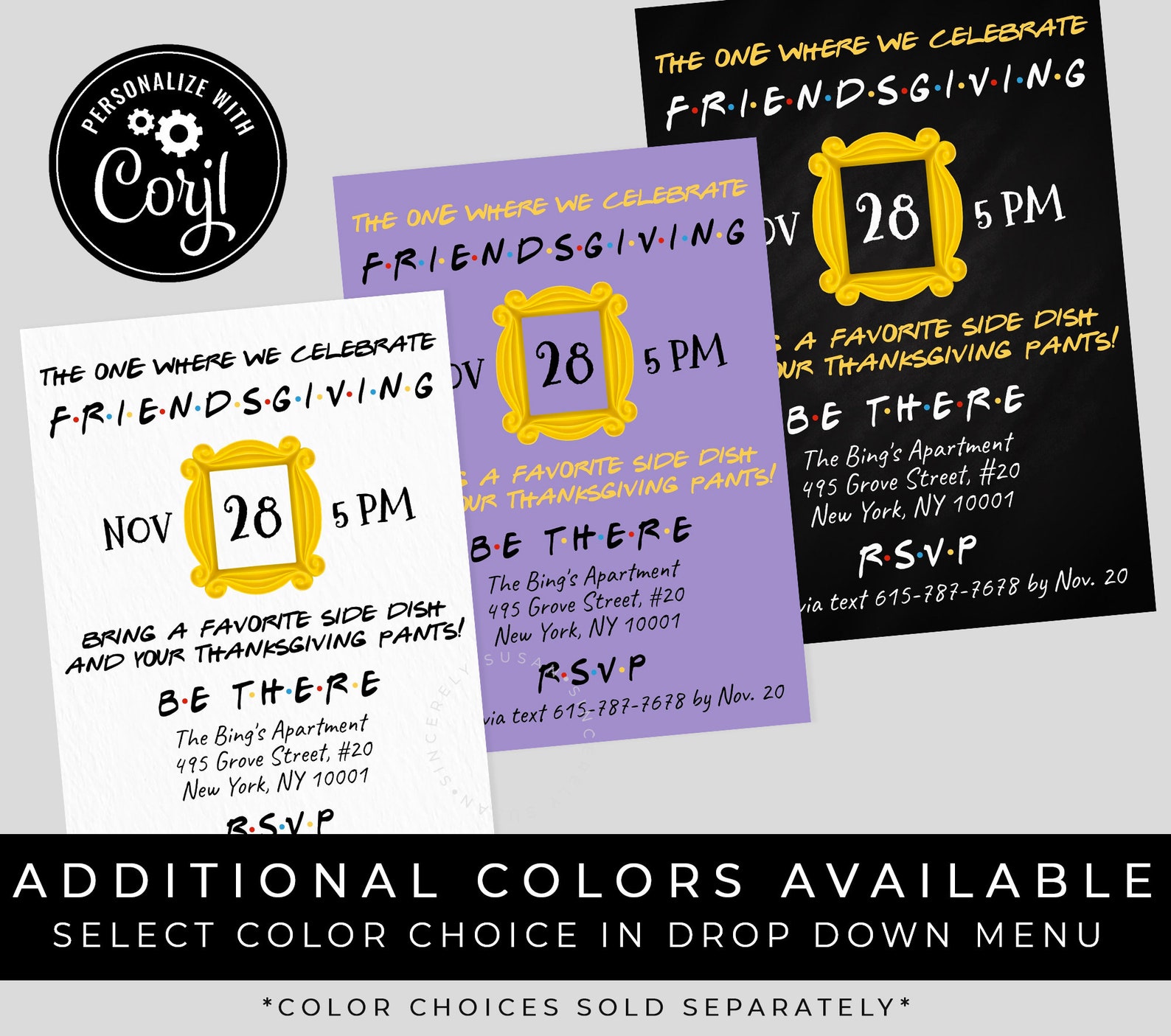 Friendsgiving Invitation Friends TV Show Inspired Theme - Etsy