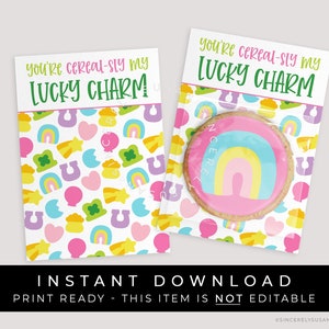 Instant Download You Are Cereal-sly My Lucky Charm Mini Cookie Card ...