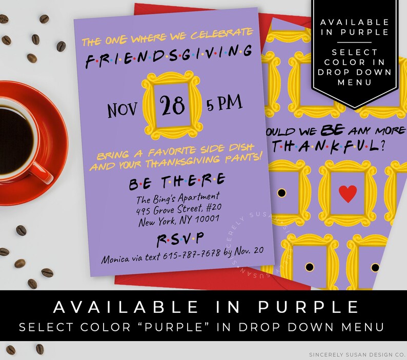 Friendsgiving Invitation Friends TV Show Inspired Theme - Etsy